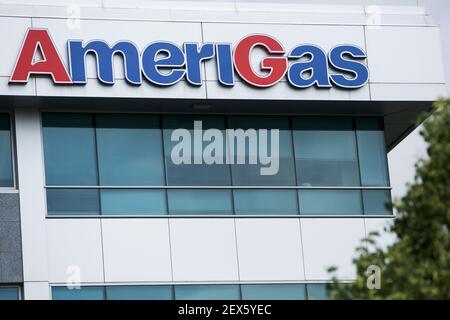 A logo sign outside of the headquarters of UGI Corporation, also known ...