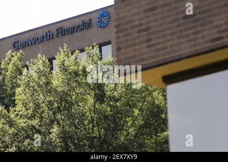 A logo sign outside of the headquarters of Genworth Financial in ...