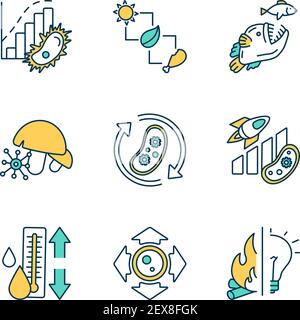 Ecosystem line icons collection. Biodiversity, Habitat, Sustainability ...