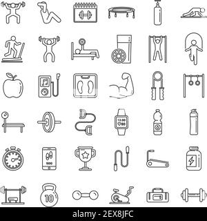 Everyday routine line icons set. Isolated vector element. Outline ...