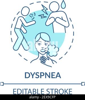 Dyspnea icon, linear isolated illustration, thin line vector, web ...
