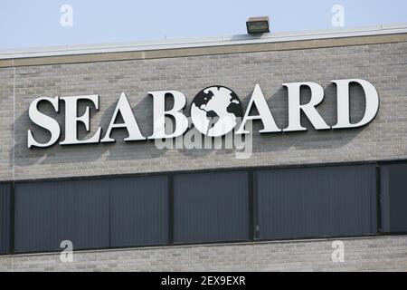 A logo sign outside the headquarters of the Seaboard Corporation in ...