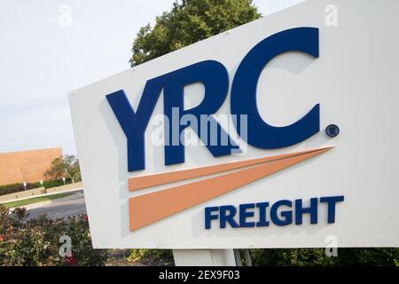 A logo sign outside of the headquarters of YRC Worldwide, Inc., in ...