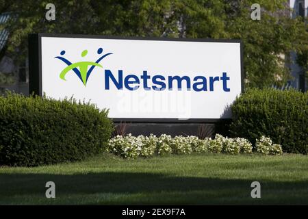 A logo sign outside of the headquarters of Netsmart Technologies in ...