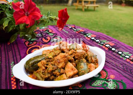 Food authenthic indiand village style gujarati dish surti undhiyu ...