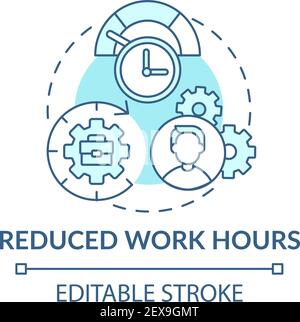 Reduced work hours concept icon Stock Vector Image & Art - Alamy