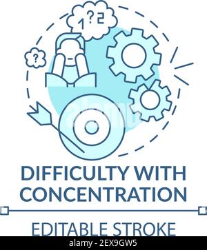 Difficulty with concentration concept icon Stock Vector Image & Art - Alamy