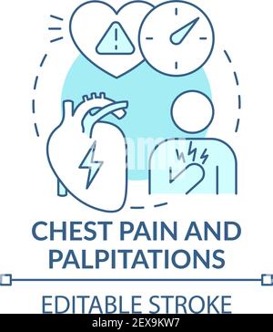 chest pain palpitations disease symptom glyph icon vector. chest pain ...