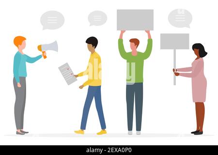 Pre-election rally Voting People Election campaign Vector illustration ...