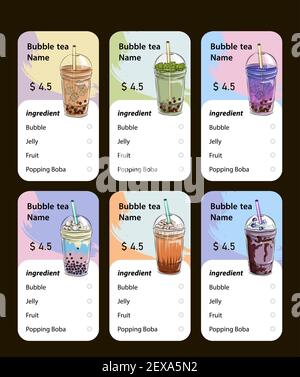 bubble tea menu, Vietnamese tapioca pearl tea, shake fruit jelly ...