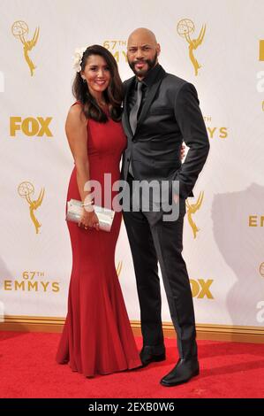 Gayle Ridley and John Ridley arrives at the 67th Emmy Awards held at ...