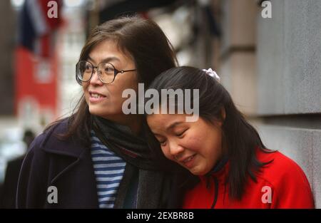 LIN COOK WITH HER DAUGHTER . 25/1/02 PILSTON Stock Photo - Alamy