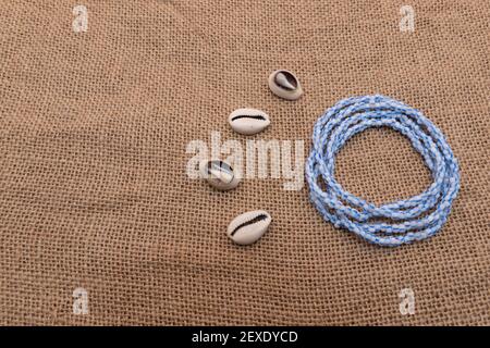 Photograph of representative necklace of the orisha Babalu Aye in the ...