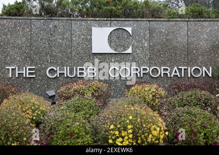 A logo sign outside of the headquarters of the Chubb Corporation in ...