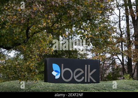 A logo sign outside the headquarters of Belk, Inc., in Charlotte, North ...