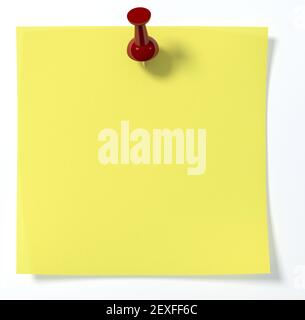 Single post it with push pin Stock Photo - Alamy
