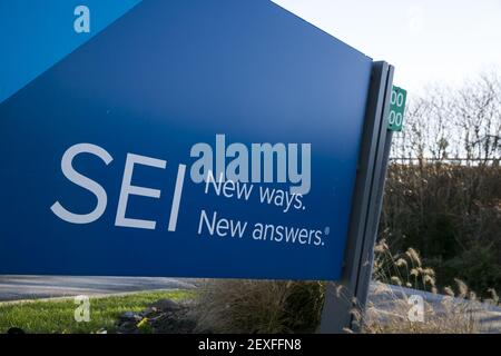 A logo sign outside of the headquarters of the SEI Investments Company ...