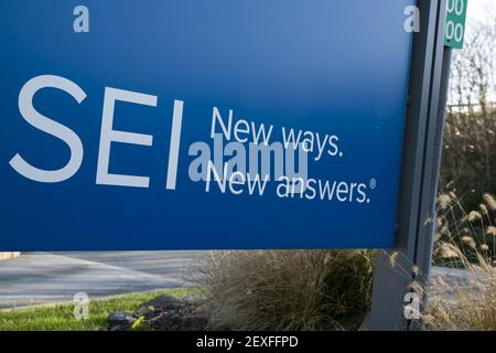 A logo sign outside of the headquarters of the SEI Investments Company ...