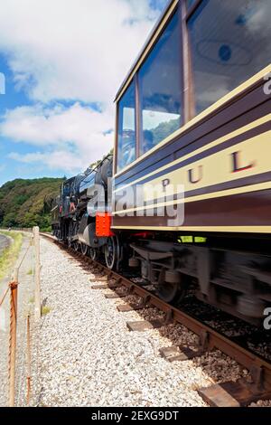 GWR 7800 "Manor" class locomotive "Lydham Manor" prepares to haul a ...