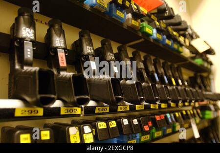 THE ARMOURY FOR ARMED RESPONSE POLICE AT THE POLICE STATION IN LEMAN ST ...