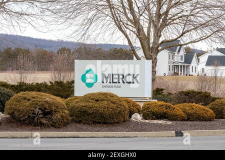 A signage seen outside Merck Cherokee Plant in Riverside, Pennsylvania ...