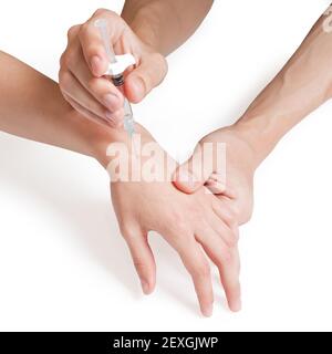 Hand intra articular injection Stock Photo - Alamy
