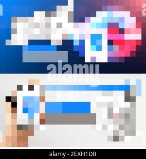 5g internet horizontal banners set of four isolated backgrounds with ...