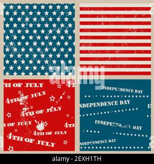 Set of seamless textures with USA Independence Day Stock Photo - Alamy
