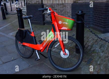Lime electric bike seen in central London.Lime Bike is an American ...