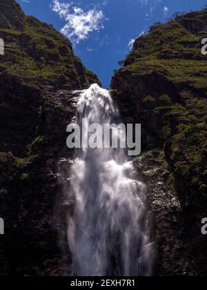 Casca D'anta waterfall at São Francisco river, Serra da Canastra ...