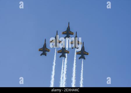 Blue Angels Flying in Formation Stock Photo - Alamy