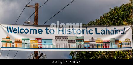 Lahaina city sign, Maui, Hawaii Stock Photo - Alamy