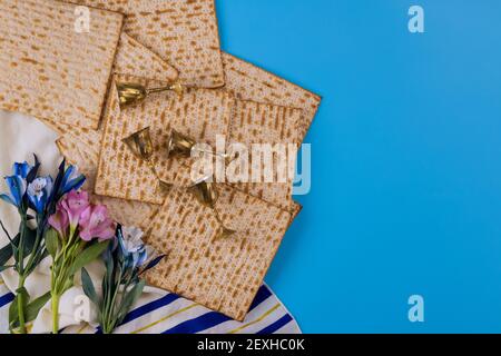 Passover holiday traditional celebration with four cup wine kosher ...