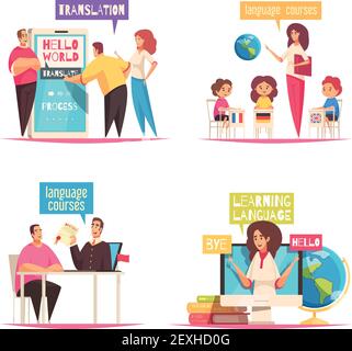 Group of international children learning illustration Stock Vector ...