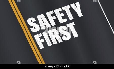 safety first text on yellow square logo icon vector for your web design ...