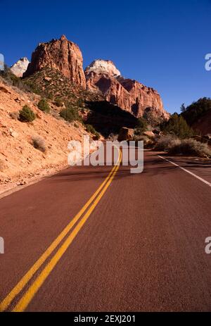 Two Lane Road Highway Travels Desert Southwest Utah Landscape Stock ...