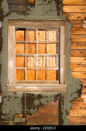 Ruin decay weathered old plywood ceiling collapse pull down, bad poor ...