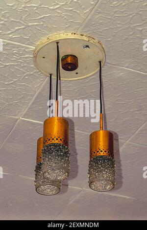 Ceiling lights in lantern shape used a decorative elements Stock Photo ...