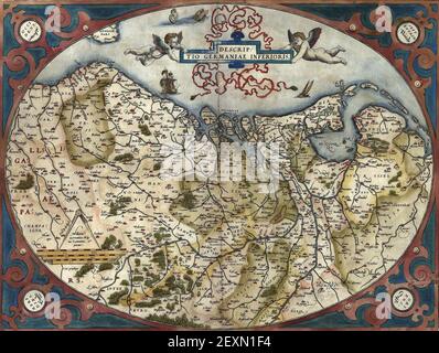 An illustrated historic 16th century world map Stock Photo - Alamy