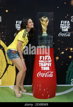 Alina Robert poses during the FIFA World Cup Trophy Tour during the ...