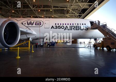 The Airbus A350 XWB test aircraft is a two-engine aircraft is designed ...
