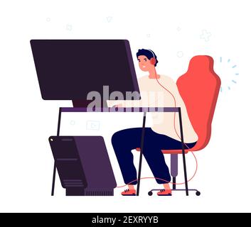 male gamer with control character Stock Vector Image & Art - Alamy