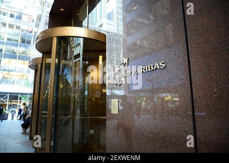 BNP Paribas branch in midtown, New York on June 5, 2013. French bank ...