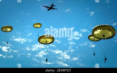 Jump of Allied paratroopers in Normandy, 1944 Stock Photo - Alamy