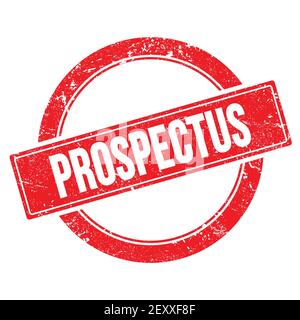 PROSPECTUS text on red grungy rectangle vintage stamp Stock Photo - Alamy