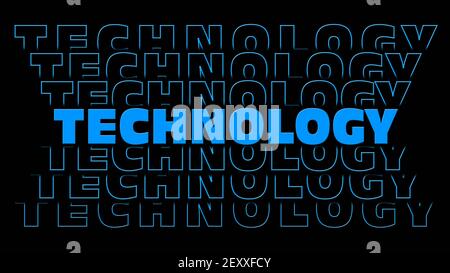 TECHNOLOGY - black lettering with repeating effect on white background ...
