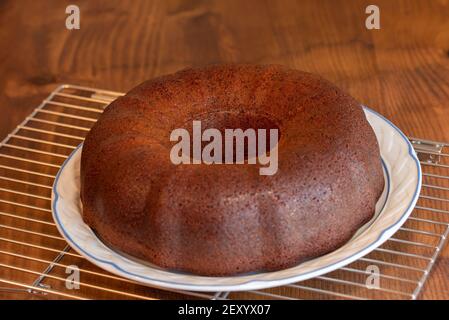 delicious crown-shaped chocolate sponge cake Stock Photo - Alamy