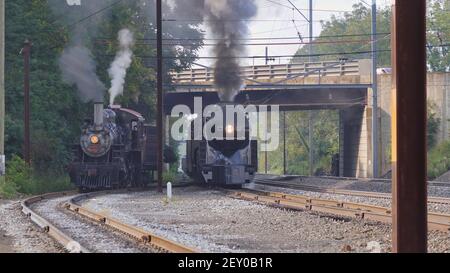 View of 2 Locomotives Spanning Over 50 Years Stock Photo - Alamy