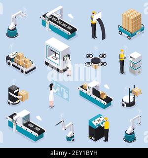 Vector isometric modern robotics icon set Stock Vector Image & Art - Alamy