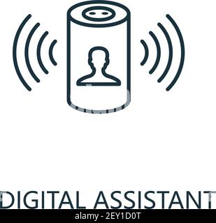 Virtual assistant line icons collection. Automation, Productivity ...